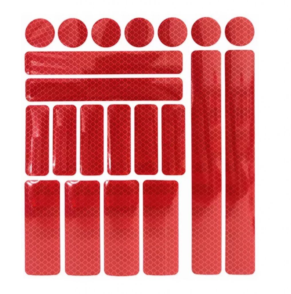 Reflectie Rood sticker pakket | 21 stickers | Veiligheid voorop!